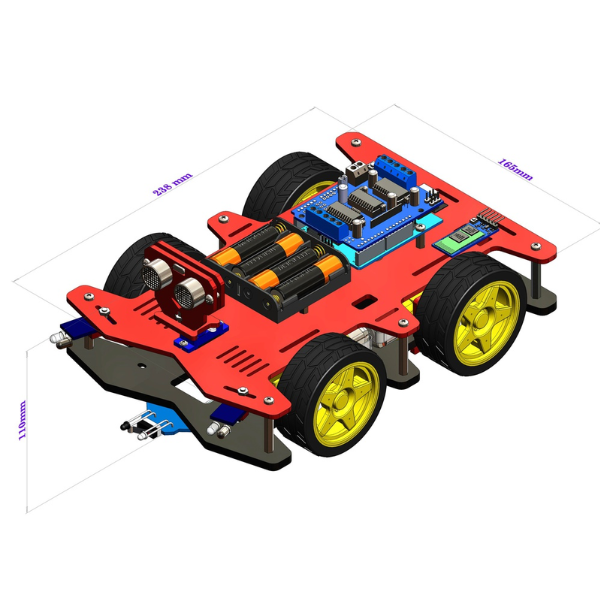 Multifunctional 4WD DIY Smart Arduino-based Robotics Car Kit