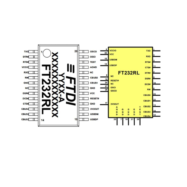 FT232RL (SMD SSOP-28 Package) USB to Serial UART Interface IC FT232RL (SMD SSOP-28 Package) USB to Serial UART Interface IC
