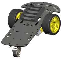 2WD Robotics Chassis With Motors Wheels And Accessories V1.0 (BLACK)